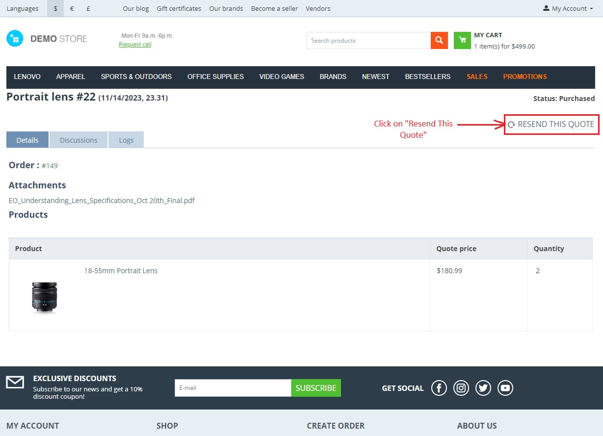 CS-Cart Request For Quotation